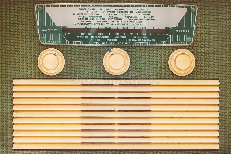 Front of a Vintage Plastic Radio Stock Image - Image of play, classical ...