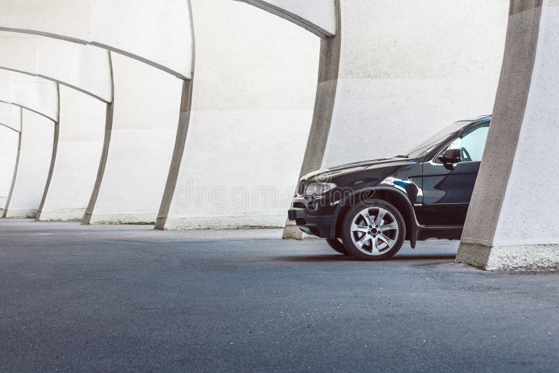 Front Visible Parked Luxory Car City Stock Photo - Image of large ...