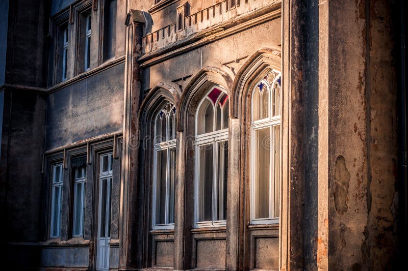Front Wall of the Palace with Beautiful Windows Stock Image - Image of ...