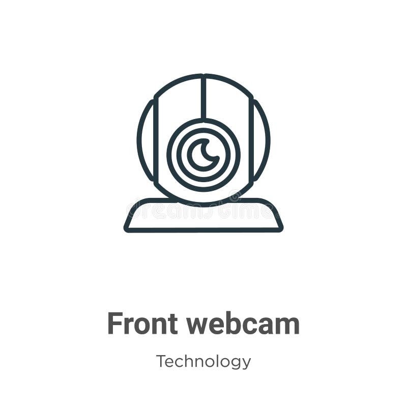 Front Webcam Outline Vector Icon. Thin Line Black Front Webcam Icon ...