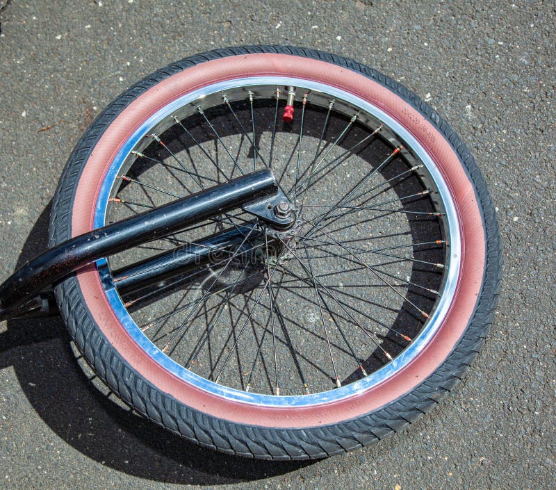 Front Wheel of a BMX Trick Bike Stock Photo - Image of detail, bicycle ...