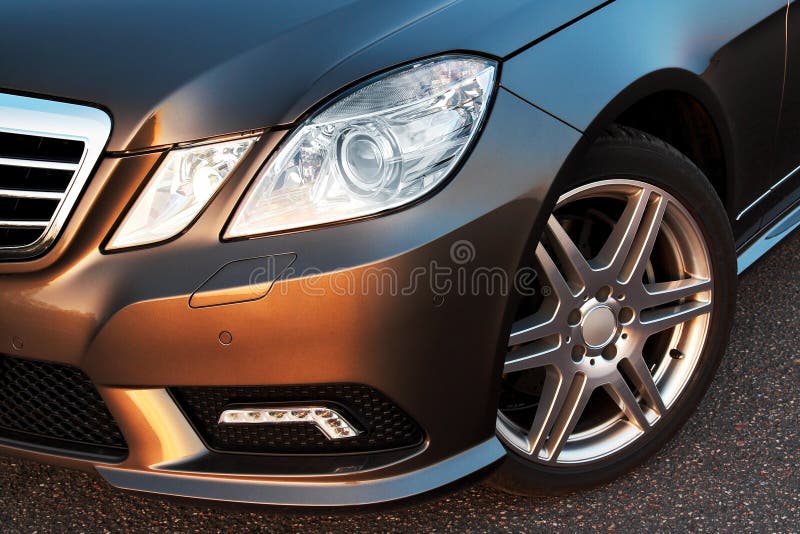Front Wheel, Bumper and Light Detail Stock Photo - Image of light ...