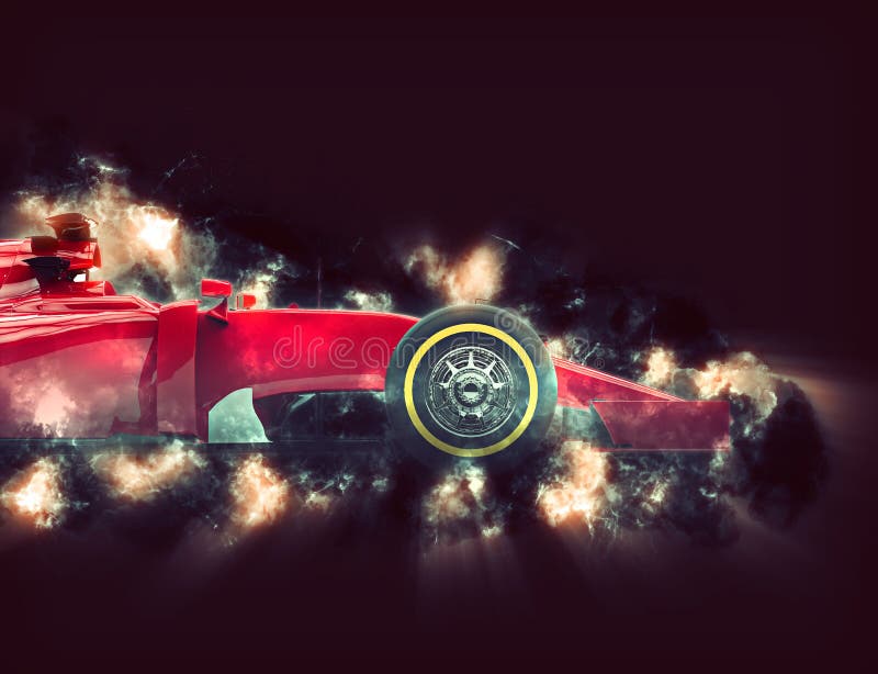 Front Wheel of Formula One Car - Epic Clouds Stock Illustration ...