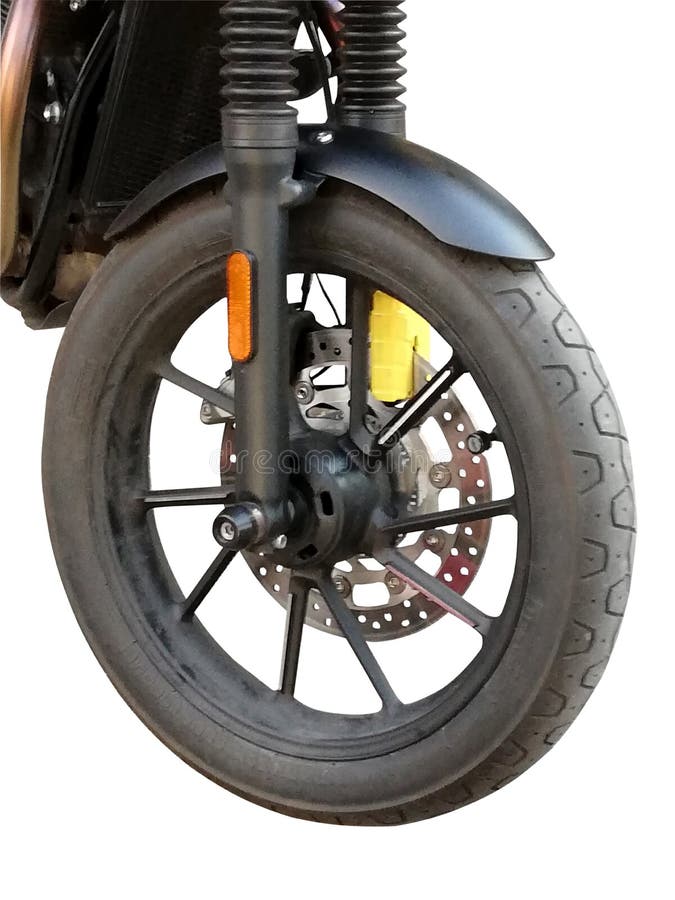 Front Wheel of Motorcycle Isolated Stock Photo - Image of luxury, wheel ...
