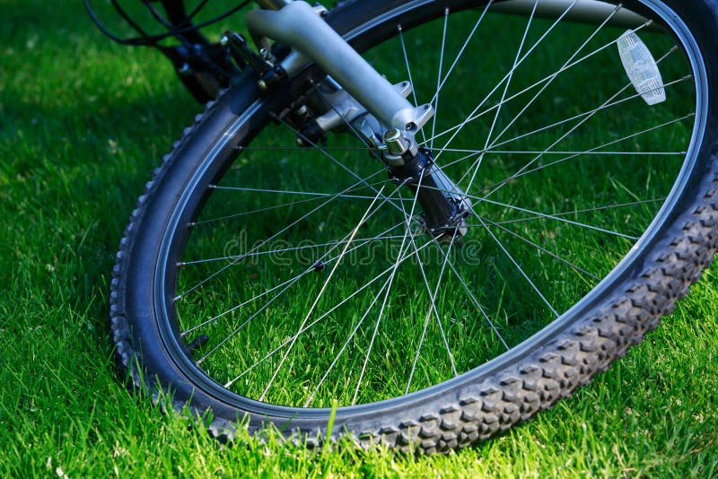 Wheel of a mountain bike stock photo. Image of road - 103518878