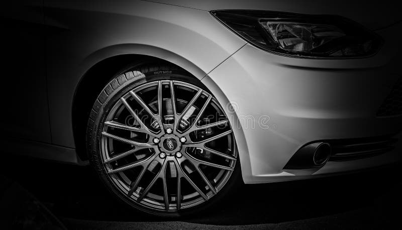 The Front Wheel of a Tuned Sports Car Editorial Image - Image of tuning ...
