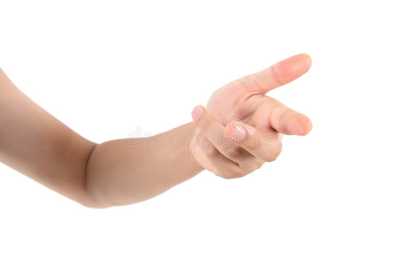 In Front of a White Background, a Hand Stretches Out a Finger To Make a ...
