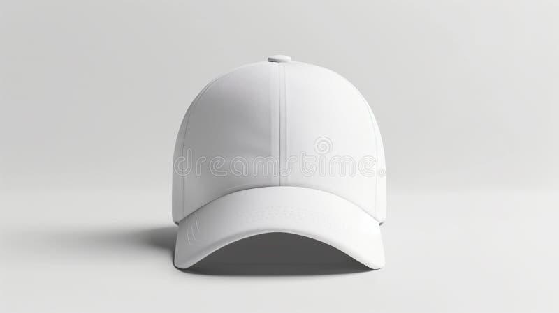 Front White Baseball Cap Mockup Stock Illustration - Illustration of ...