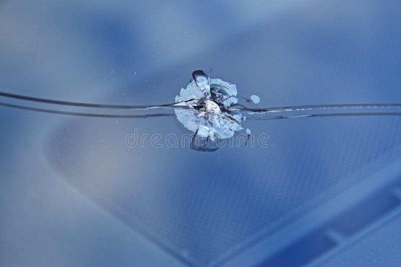 Glass Damage from Stone Chips in the Windscreen Stock Image - Image of ...