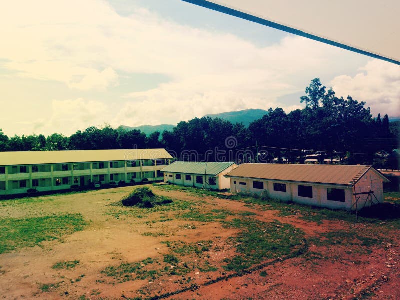 Front Yard of 3 Storey School Building Stock Photo - Image of school ...