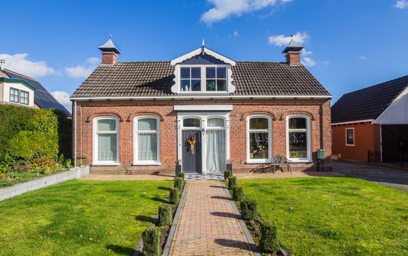 Front Yard of a Typical Dutch House in Kollum Stock Photo - Image of ...