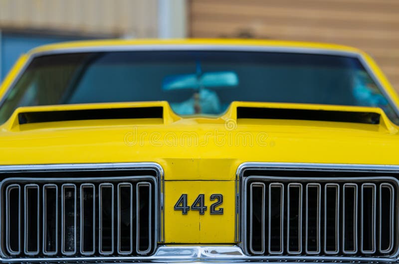 Front of a Yellow 1970 Oldsmobile 442.. Editorial Stock Image - Image ...