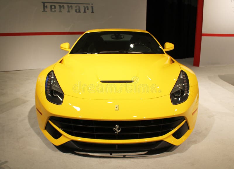 Front yellow ferrari 2015 editorial image. Image of chromium - 47997650