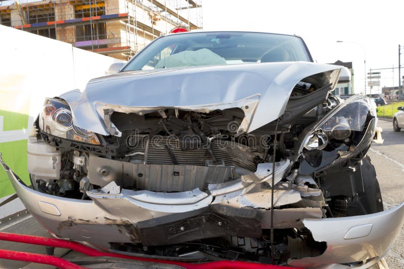 Frontal car crash wreck stock photo. Image of front, frame - 24338744