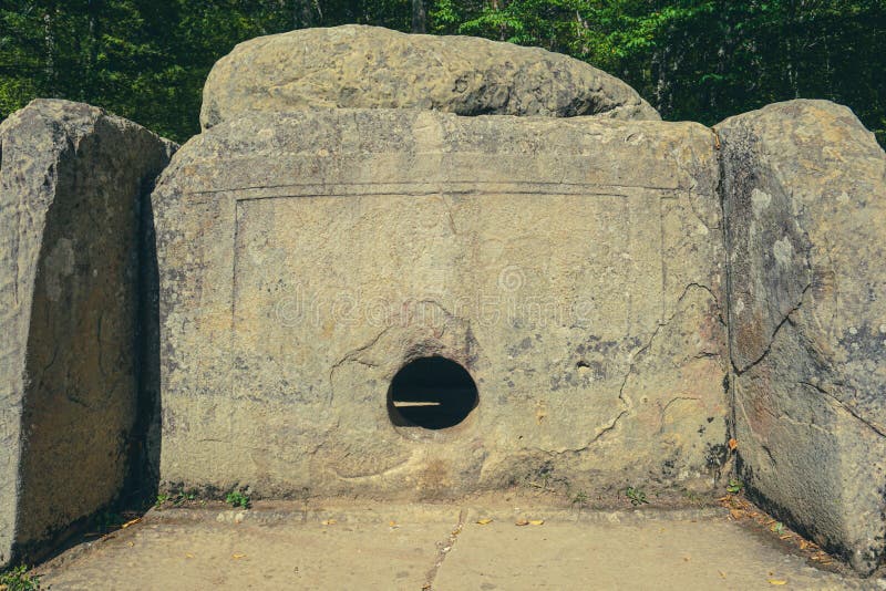 The Frontal Part of a Dolmen Stock Photo - Image of bronze, monolith ...