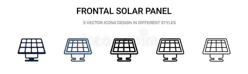 Frontal Solar Panel Icon in Filled, Thin Line, Outline and Stroke Style ...