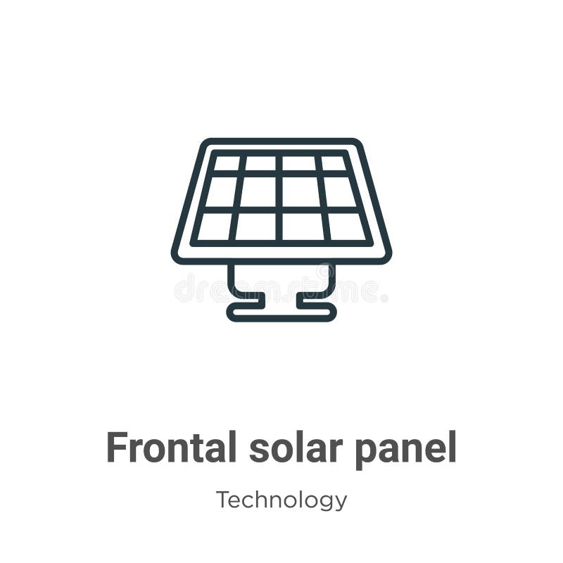 Frontal Solar Panel Outline Vector Icon. Thin Line Black Frontal Solar ...