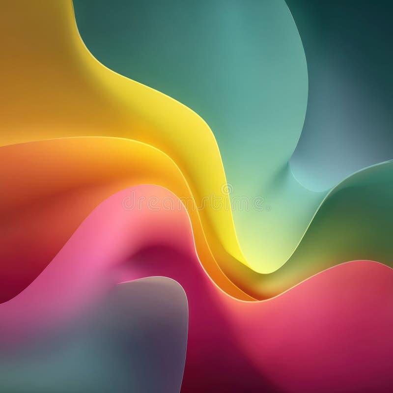 Frontal View of an Abstract, Colorful Artwork with Intertwining Layers ...