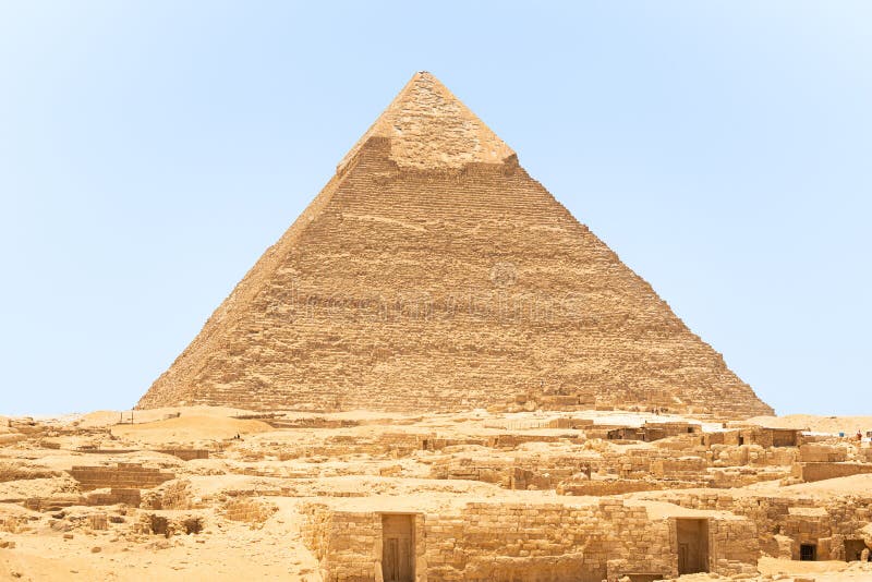 Frontal View of the Kephren Pyramid in Egypt Stock Photo - Image of ...