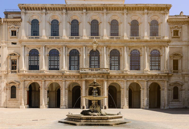 Main Facade of the Barberini Palace, in Rome Stock Image - Image of ...