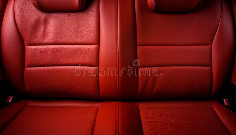 Frontal View of Modern Luxury Car with Premium Red Leather Back Seats ...