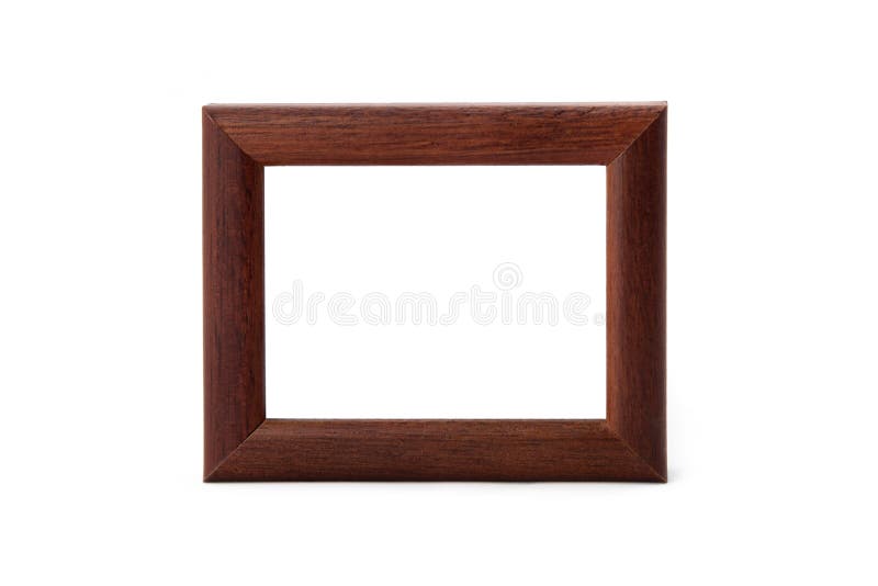 Frontal View of Natural Wooden Photo Frame Stock Photo - Image of ...