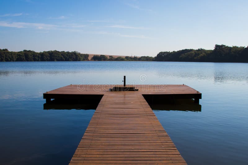 Frontal View of Pier in the River Stock Photo - Image of engineering ...