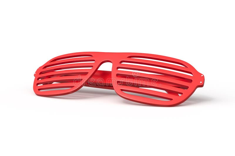 Frontal View of Red Shutter Shades on White Stock Illustration ...
