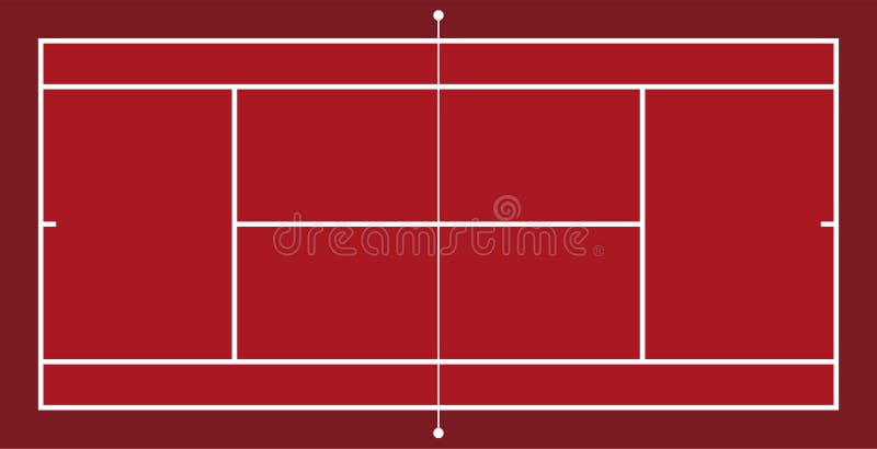 Frontal View of Tennis Field. Geometric and Flat Stock Vector ...