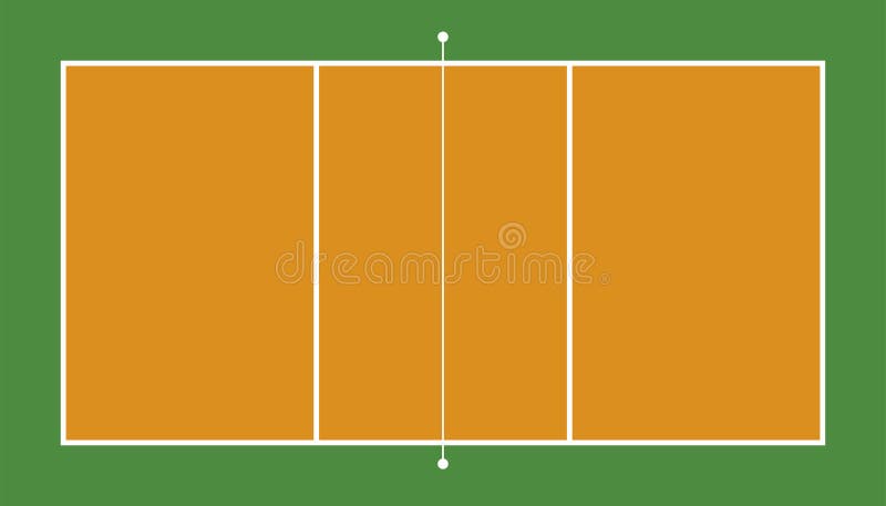 Frontal View of Volleyball Field. Geometric and Flat Stock Vector ...