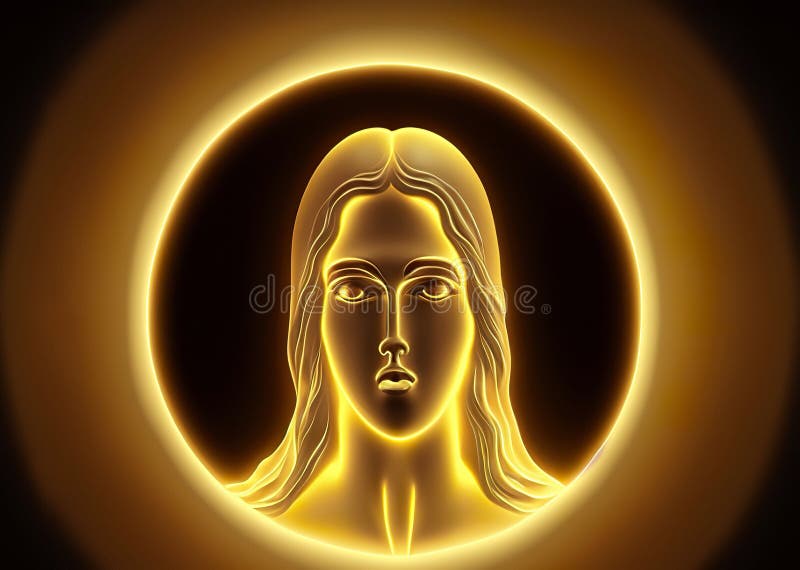 Silhouette Portrait of a Celestial Being. Stock Illustration ...
