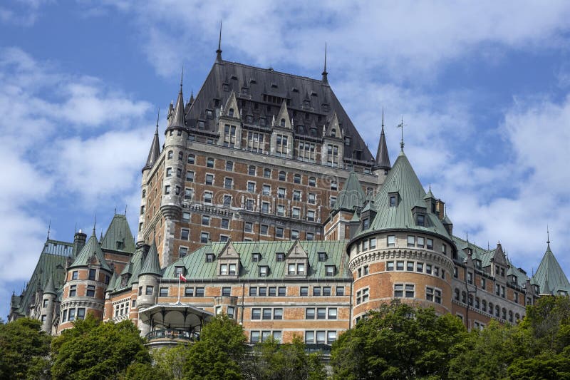 The Frontenac Castle (Fairmount Hotel) in the Old Quebec City (Canada ...