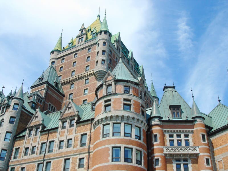 Frontenac Castle, Quebec, Canada. Stock Image - Image of building, icon ...