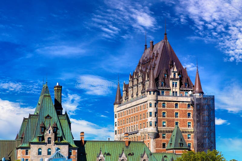 Frontenac Castle in Quebec City Stock Image - Image of landmark, gothic ...