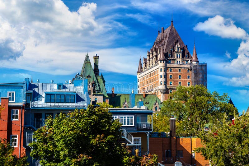 Frontenac Castle in Quebec City Stock Photo - Image of history ...