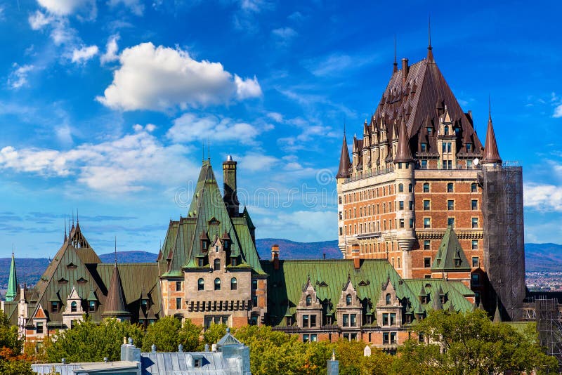 Frontenac Castle in Quebec City Stock Image - Image of gothic, landmark ...