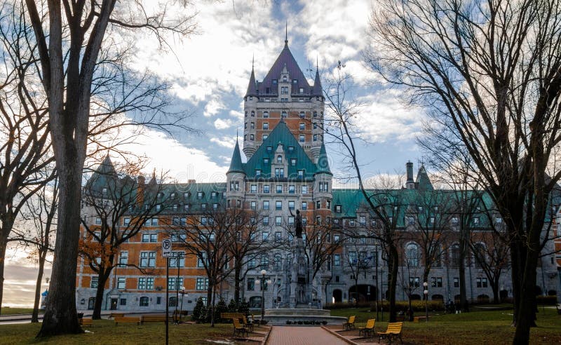 Frontenac Castle - Quebec City, Quebec, Canada Stock Photo - Image of ...