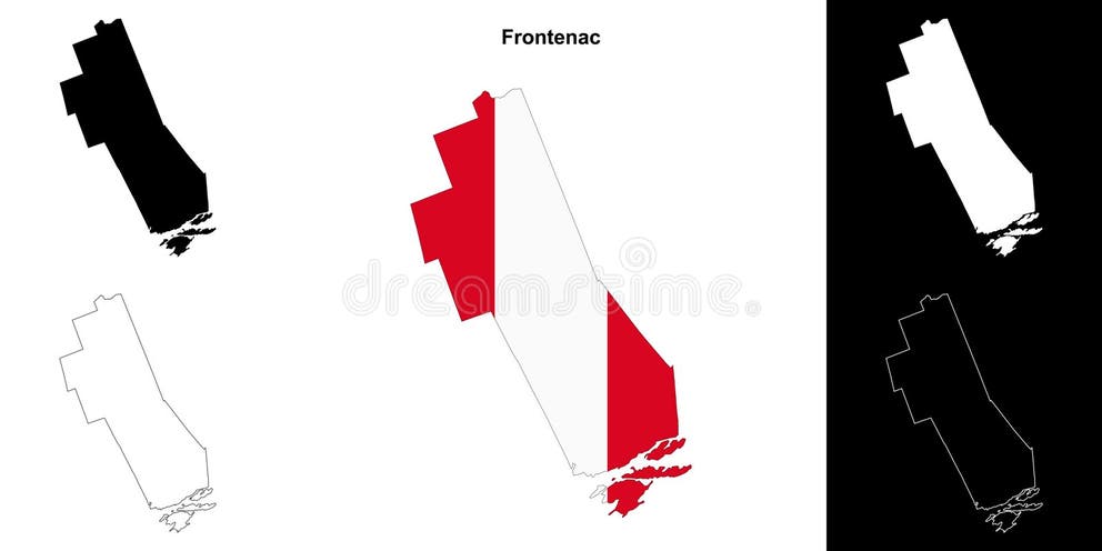 Frontenac outline map stock vector. Illustration of boundary - 361023785