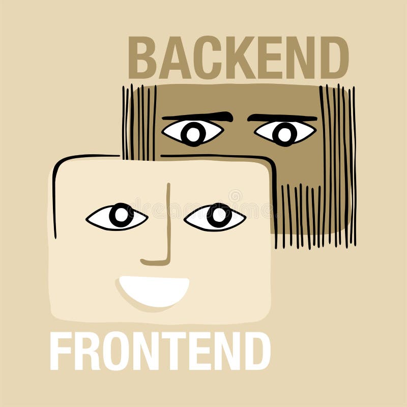 Frontend and Backend Developers Stock Vector - Illustration of code ...