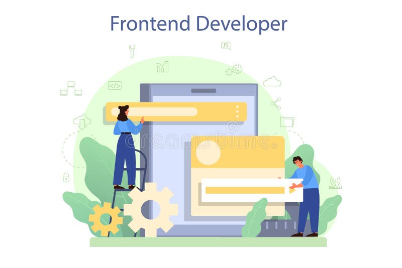 Frontend Developer Web Banner or Landing Page Set. Website Stock Vector - Illustration of code ...