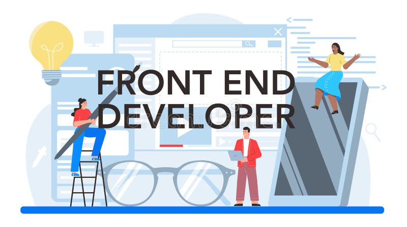 Frontend Developer Web Banner or Landing Page. Website Stock Vector ...