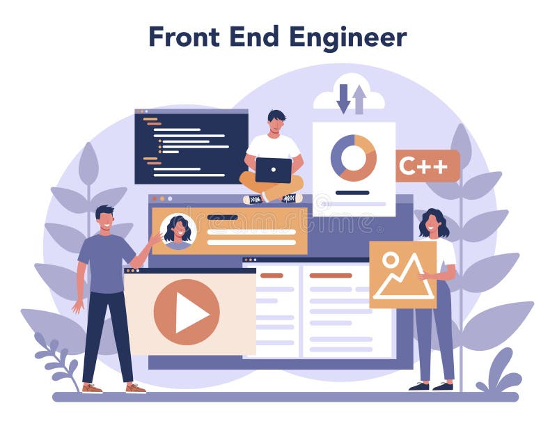 Frontend Development Web Banner Concept. Website Interface Stock Vector ...