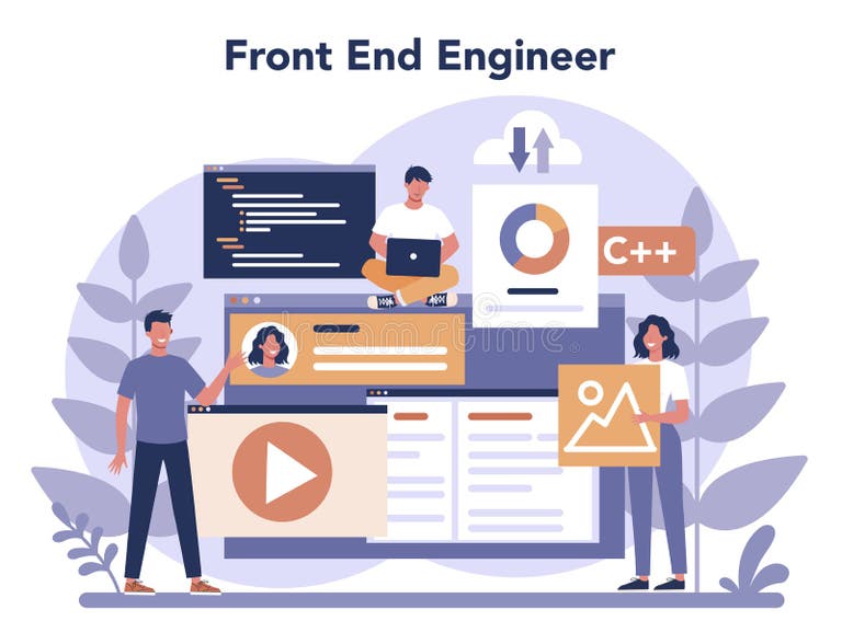 Frontend Development Concept. Website Interface Design Improvement Stock Vector - Illustration ...