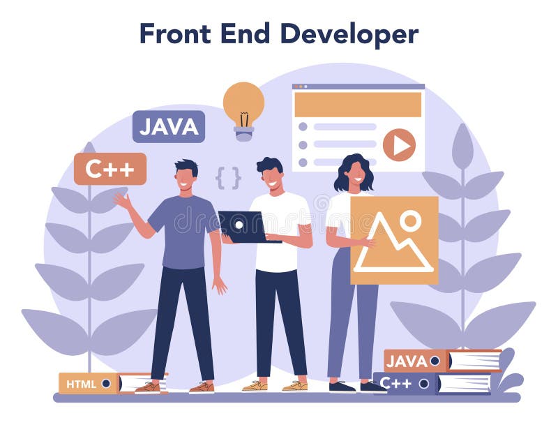 Frontend Development Concept Website Interface Design Improvement Stock Vector Illustration