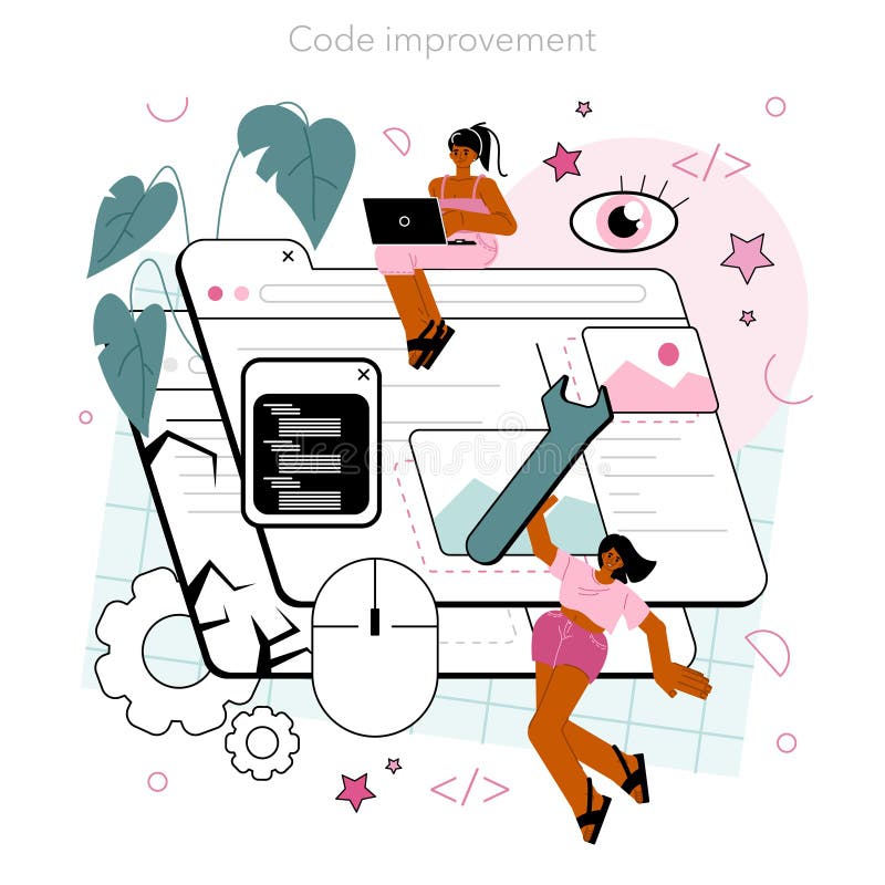 Frontend Development Concept Set. Website Interface Design Stock Vector ...