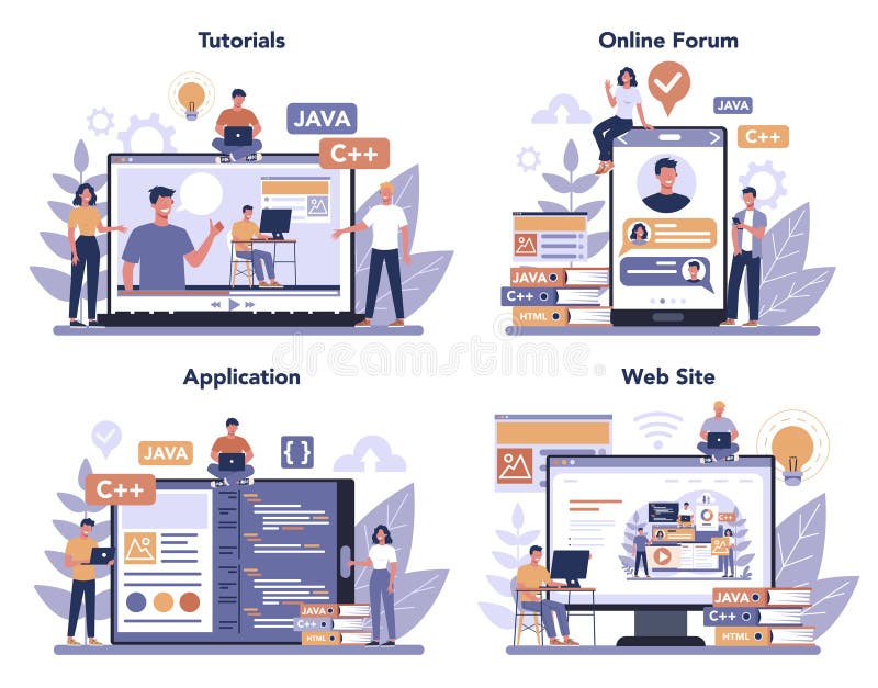 Frontend Development Concept Set. Website Interface Design Stock Vector ...