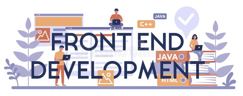 Frontend Development Typographic Header Concept. Website Interface ...