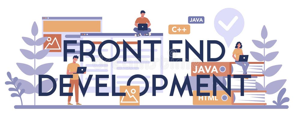 Frontend Development Typographic Header Concept. Website Interface ...