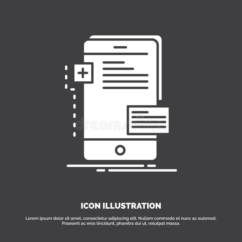 Frontend Interface Mobile Phone Developer Icon Glyph Vector Symbol