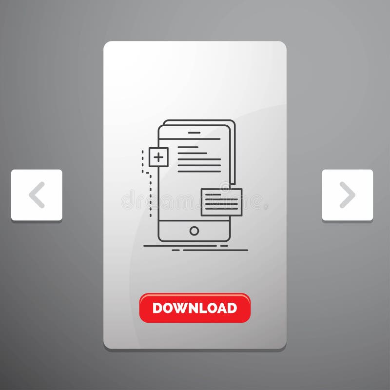 Frontend, Interface, Mobile, Phone, Developer Line Icon in Carousal ...